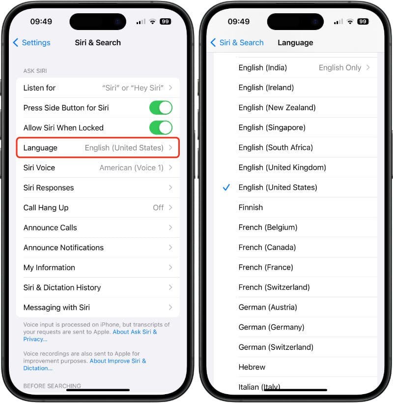How to Change Siri’s Voice and Language
